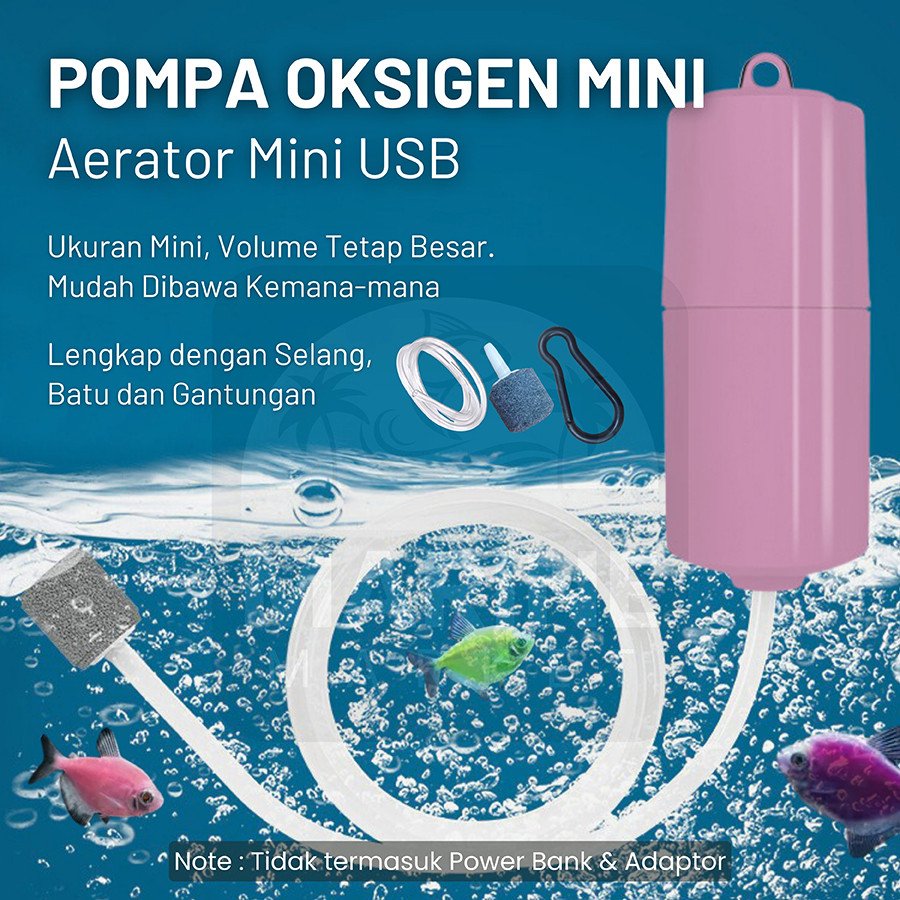 Jual Aerator Mini USB Portable Air Pump Pompa Udara Airator AC Aquarium ...