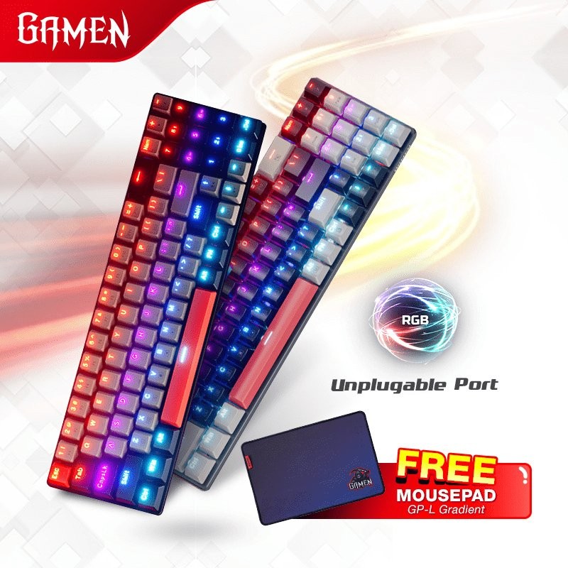 Jual GAMEN Keyboard Gaming Mechanical 78 Keys Hot-Swappable Ergonomic ...