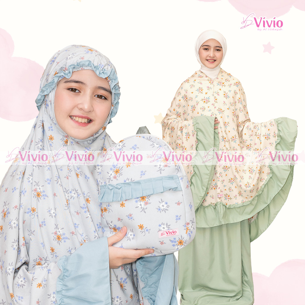 Jual Mukena Anak Tas Ransel Resleting Dagu Rayon Motif Premium 2 in 1 ...