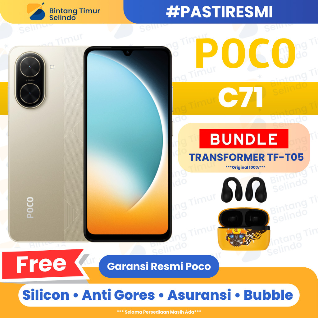 Jual Xiaomi POCO C71 (4+4GB/128GB) - Layar Cadas 6.88" 120Hz | Baterai 5200mAh - Garansi Resmi ...