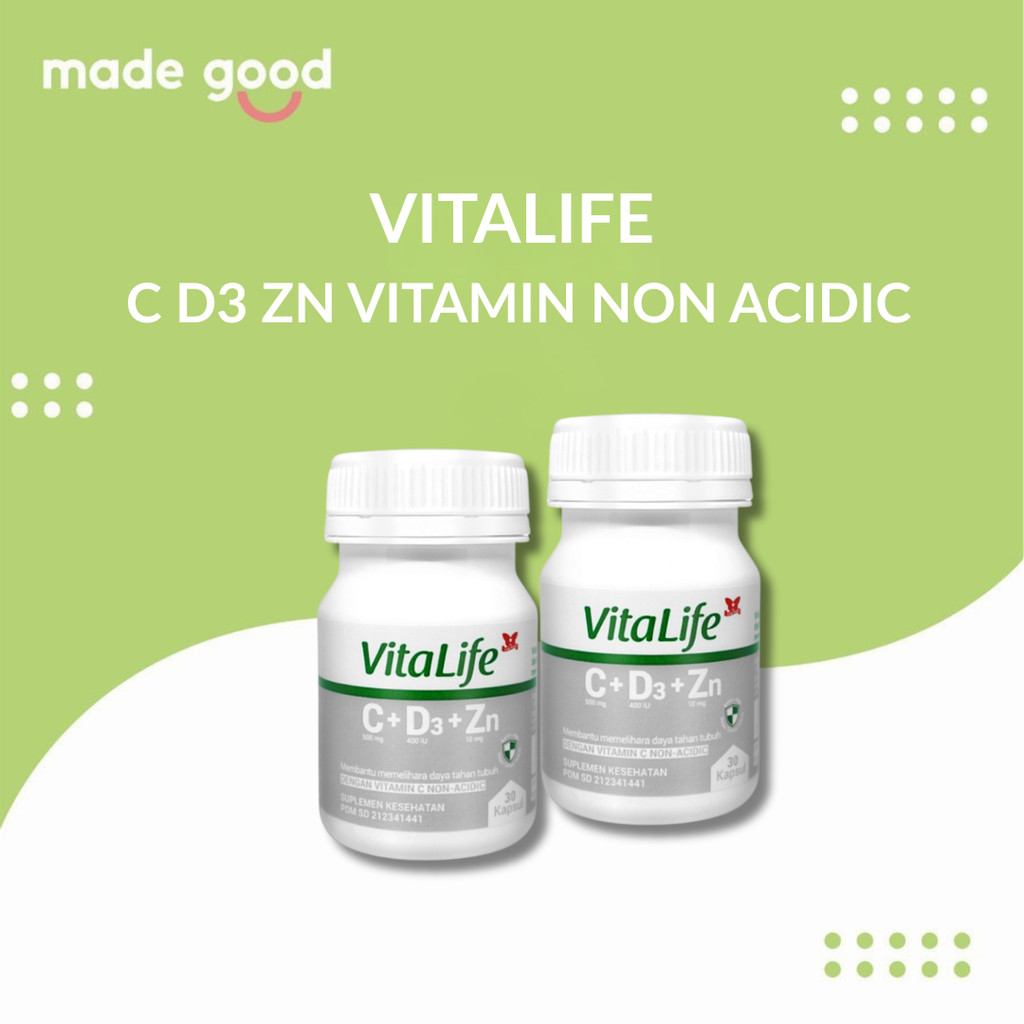 Jual Vitalife Multivitamin C D3 Zinc 30 Kapsul | Shopee Indonesia