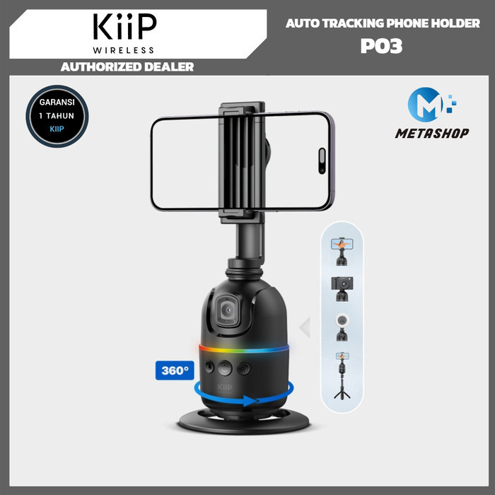 Jual KiiP P03 AI Selfie Smart Auto Face Tracking Phone Holder 360 Degree Rotation | Shopee Indonesia