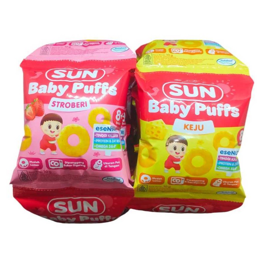 Jual SUN PUFFS BABY SNACK BAYI KEJU STRAWBERRY INDOFOOD MUDAH LUMER ...
