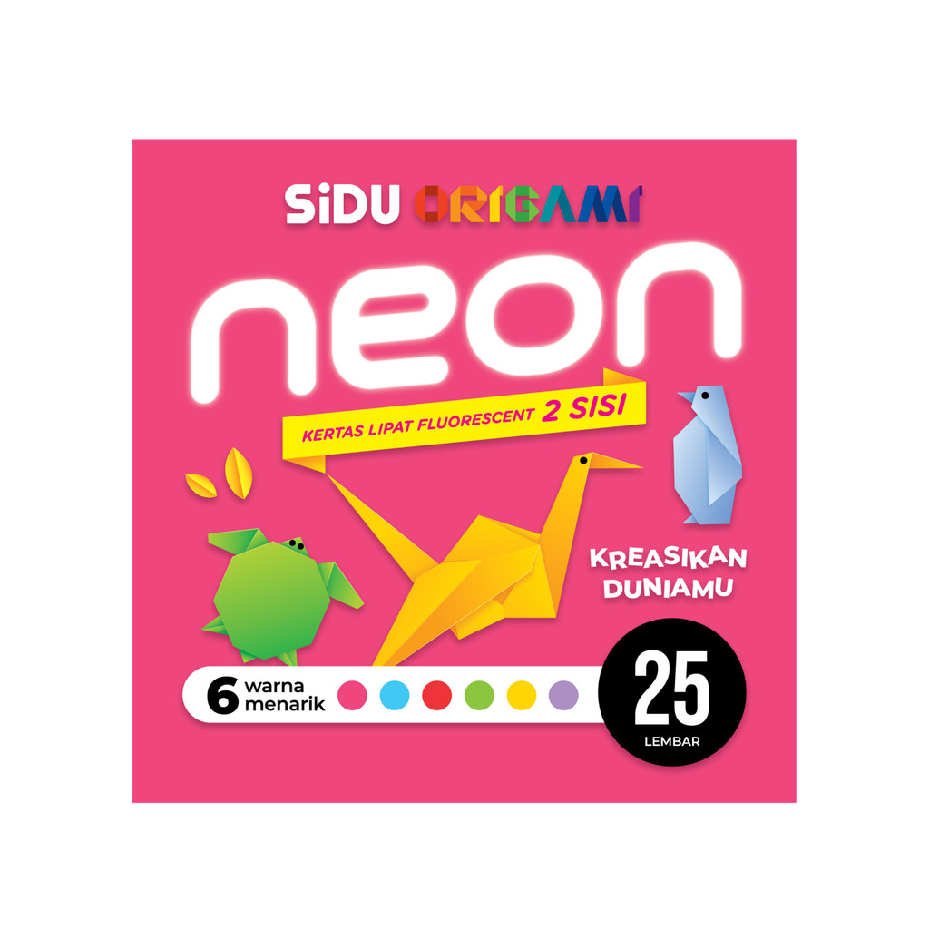 Jual SIDU ORIGAMI PAPER KERTAS LIPAT 2 SISI WARNA FLOURESCENT | Shopee ...