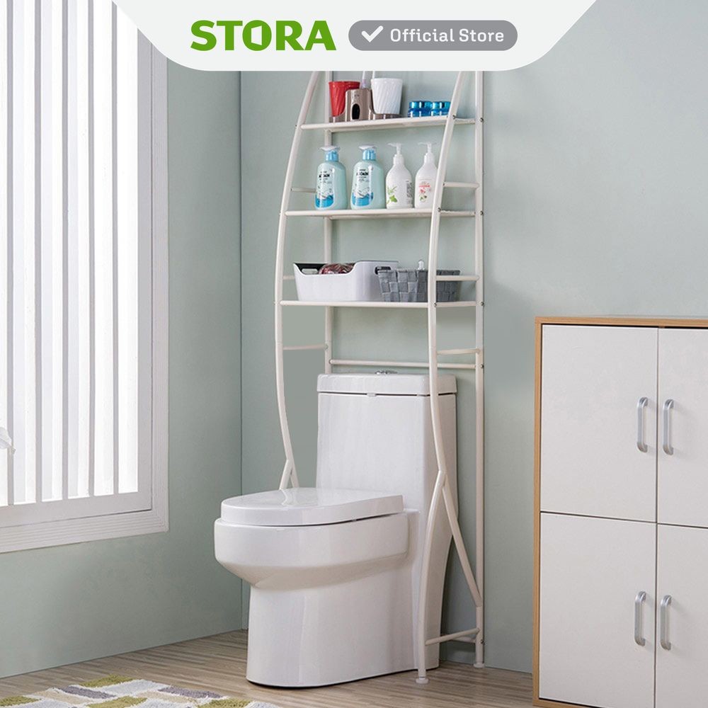 Jual Stora Rak Besi Toilet Serbaguna - Putih Storage Rack Metal Tempat ...