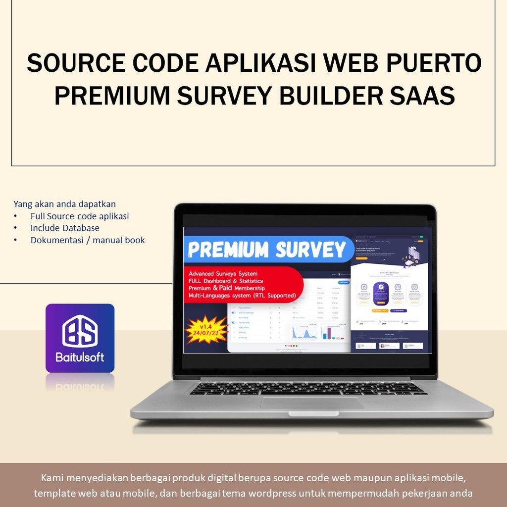 Jual SOURCE CODE APLIKASI WEB PUERTO PREMIUM SURVEY BUILDER SAAS | Shopee Indonesia