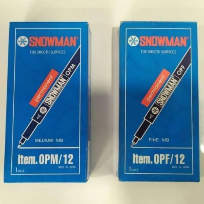 Jual Spidol Pen Snowman OHP Permanent Marker OPF / OPM - 1 lusin isi 12 ...
