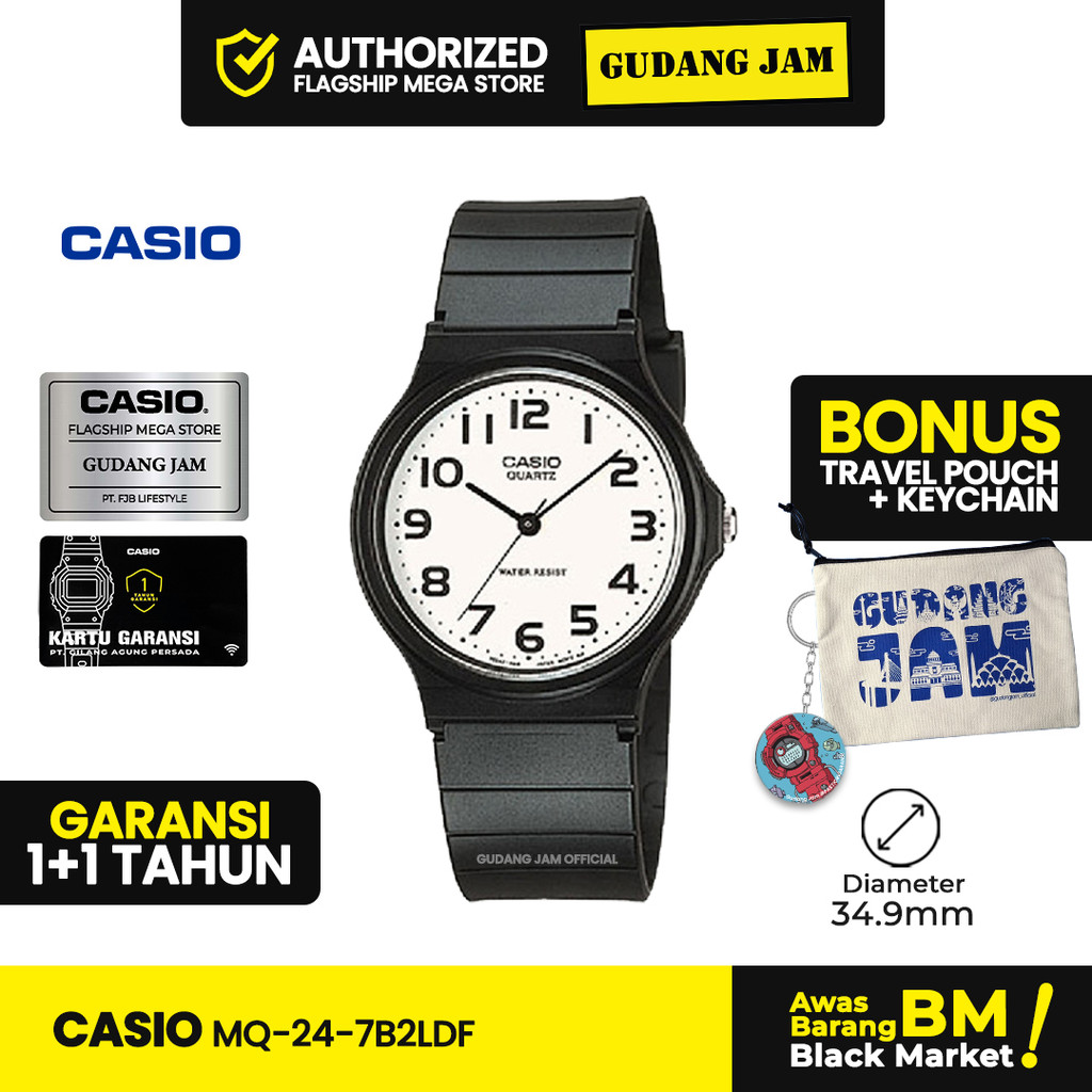 Jual Jam Tangan Casio Original Pria MQ-24-7B2LDF Analog Black Resin | Shopee Indonesia