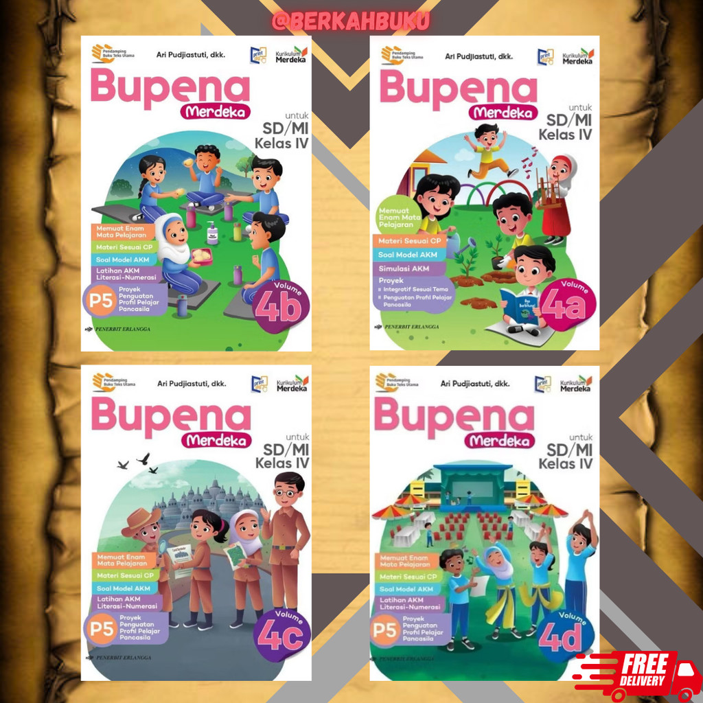 Jual Buku Bupena Jilid 4a 4b 4c 4d Sd dan MI Penerbit Erlangga Kurikulum Merdeka | Shopee Indonesia