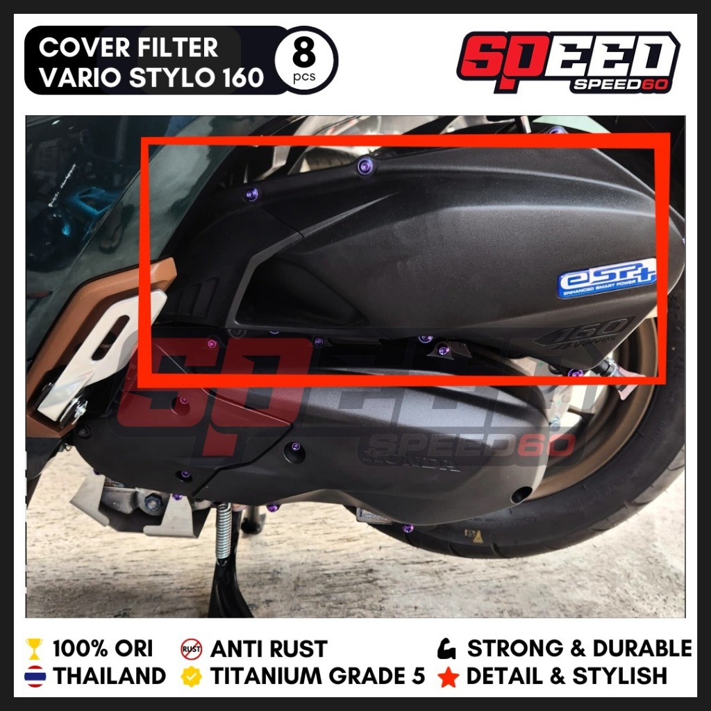 Jual Baut Cover Filter Honda Stylo Vario 160 Baut Titanium Grade 5 ...