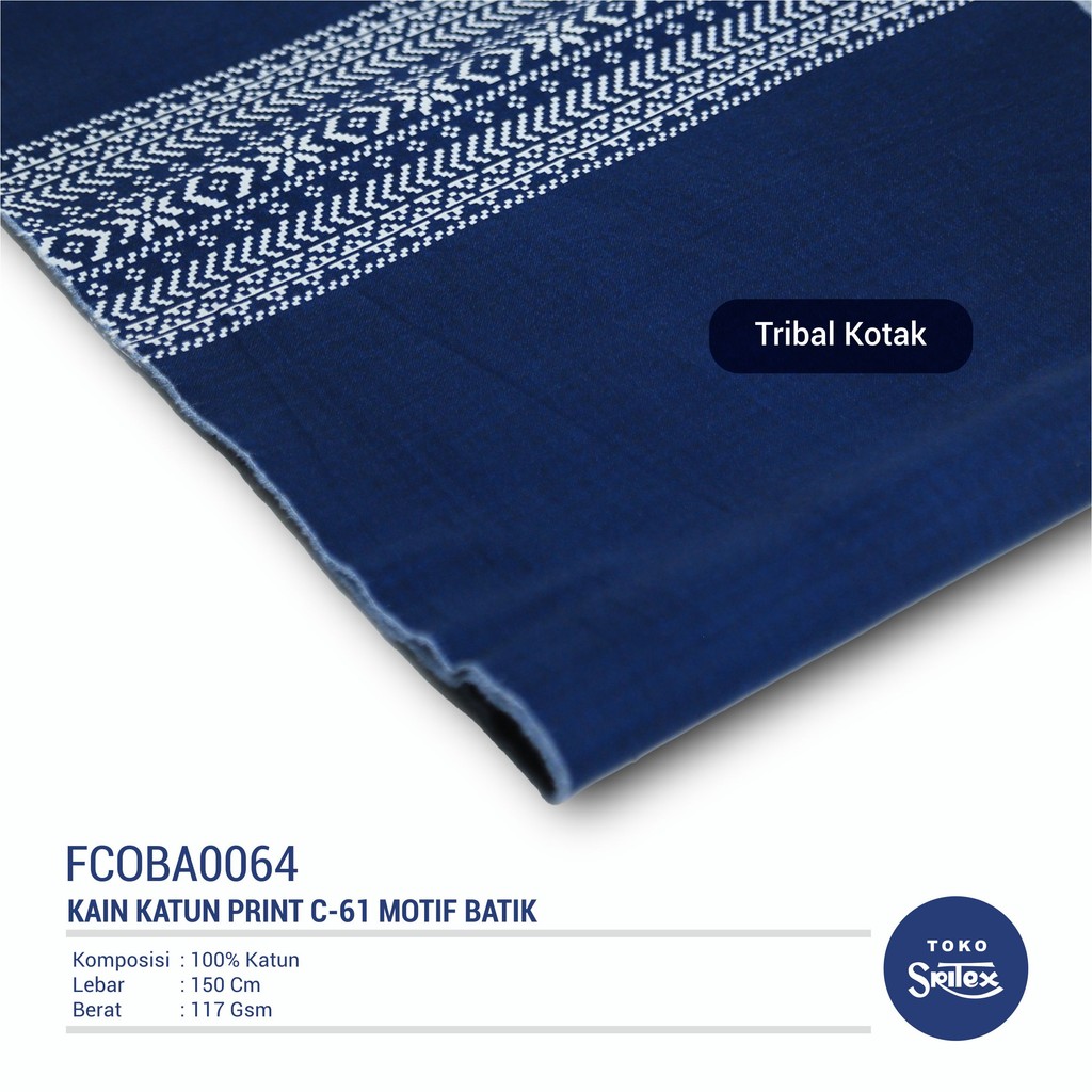 Jual Toko Sritex Kain Katun Print Batik Tribal Kotak Premium Ekspor ...