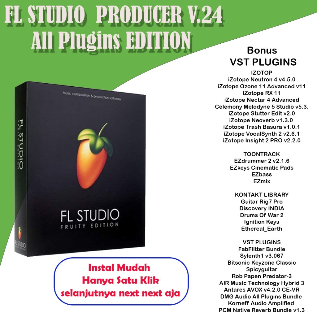 Jual FL STUDIO 24 All Plugins Edition Plus Bonus Super Lengkap | Shopee Indonesia