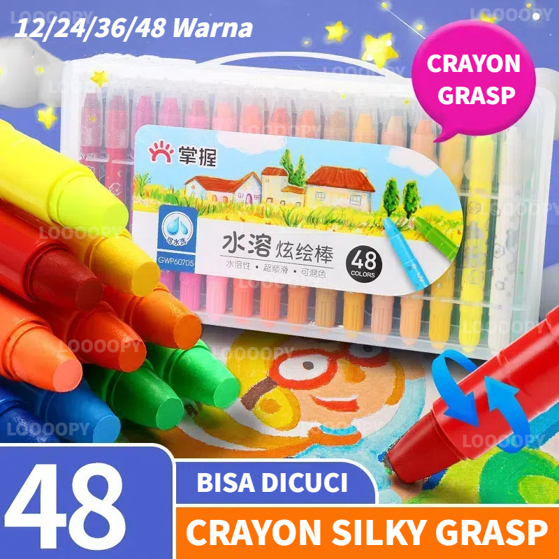 Jual LOOOOPY Crayon Grasp / Crayon Grasp Mata Sedang / Silky Crayon ...