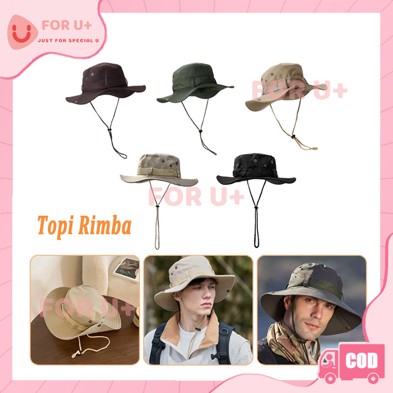 Jual Topi Rimba Polos Tali/Topi Mancing | Shopee Indonesia