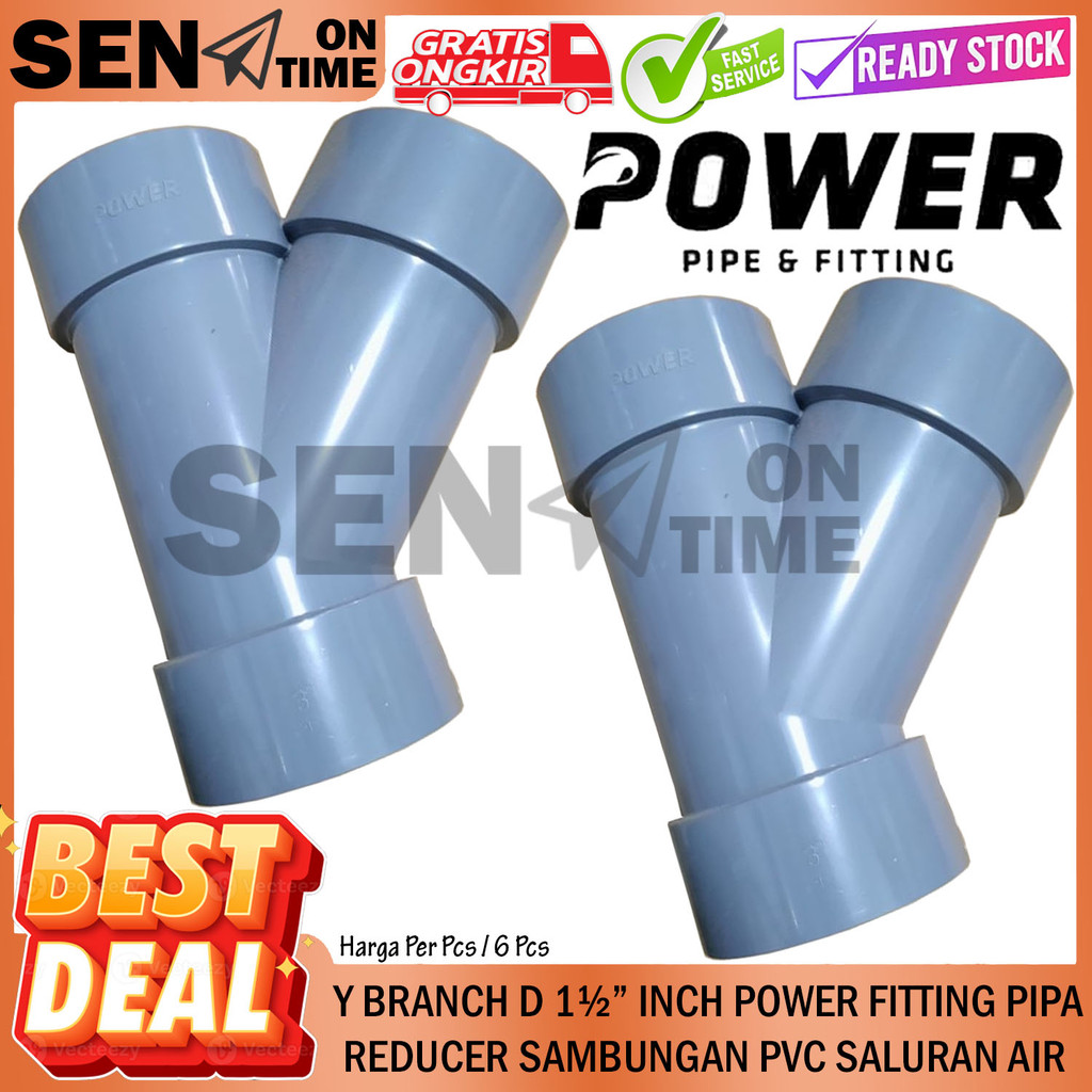 Jual Power Fitting Y Branch D 1 1/2 Inch Pipa Reducer Sambungan T ...