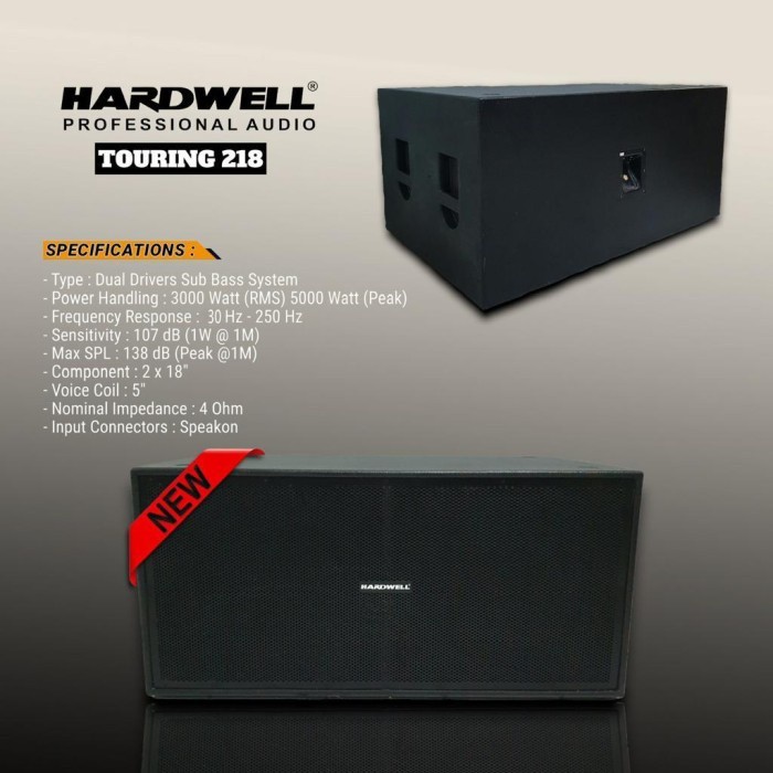 Jual Subwoofer Pasif 2x18 Inch Hardwell TOURING 218 PRO Original (1 ...