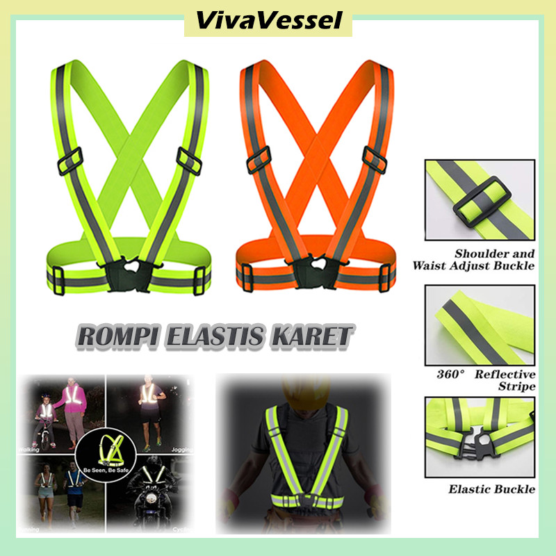 Jual Rompi V Outdoor/Proyek Guard Bangunan Belt Elastic Reflective ...