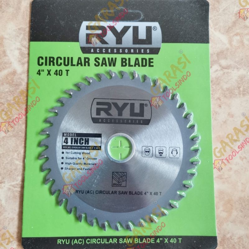 Jual Mata Circular Saw Blade RYU 4 Inch 40T Mata Gerinda Potong Kayu 4 Inchi Mata Circle Saw ...