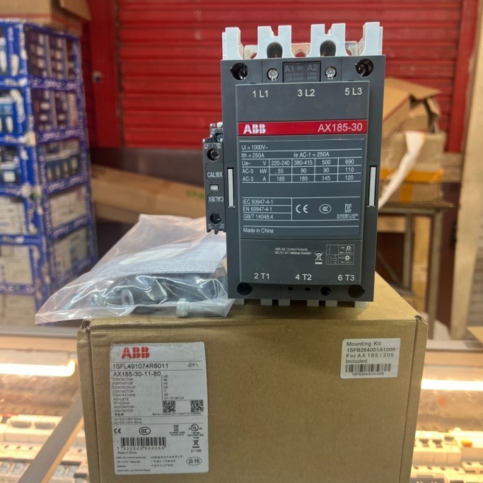 Jual Kontaktor ABB AX185-30-11-80 Coil 220V Original AX185-30-11 NEW ...