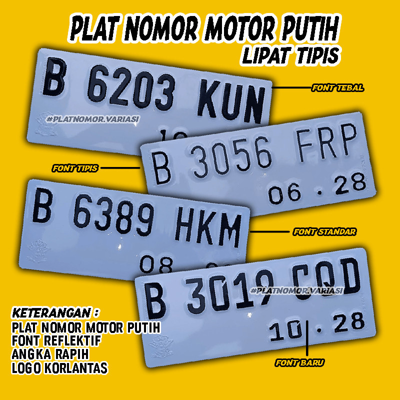 Jual CETAK ANGKA PLAT NOMOR PUTIH BARU BEBAS REQUEST SUDAH BERLOGO ...