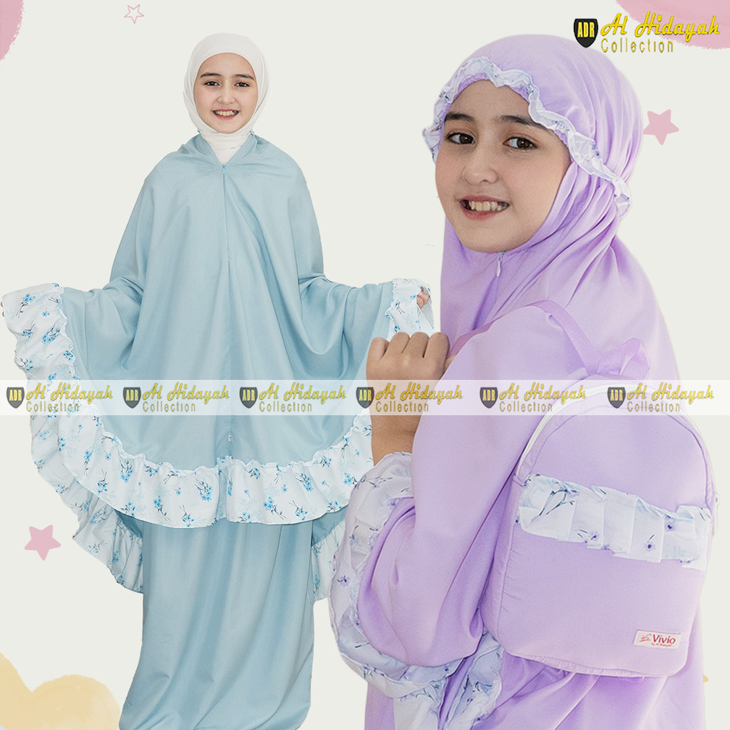 Jual Mukena Anak Perempuan Tas Ransel Resleting Dagu Katun Polos ...