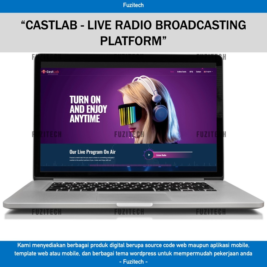 Jual SOURCE CODE APLIKASI WEB CASTLAB - LIVE RADIO BROADCASTING PLATFORM D278 FUZITECH | Shopee ...