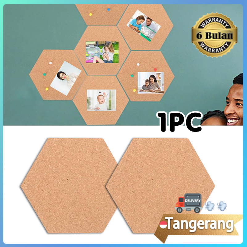 Jual Softboard Self-Adhesive Papan Cork Hexagon Cork Board For Message ...