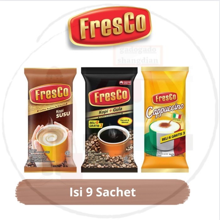 Jual FRESCO Kopi Susu - Kopi Gula - Cappucino Kemasan Bag - ARM ...