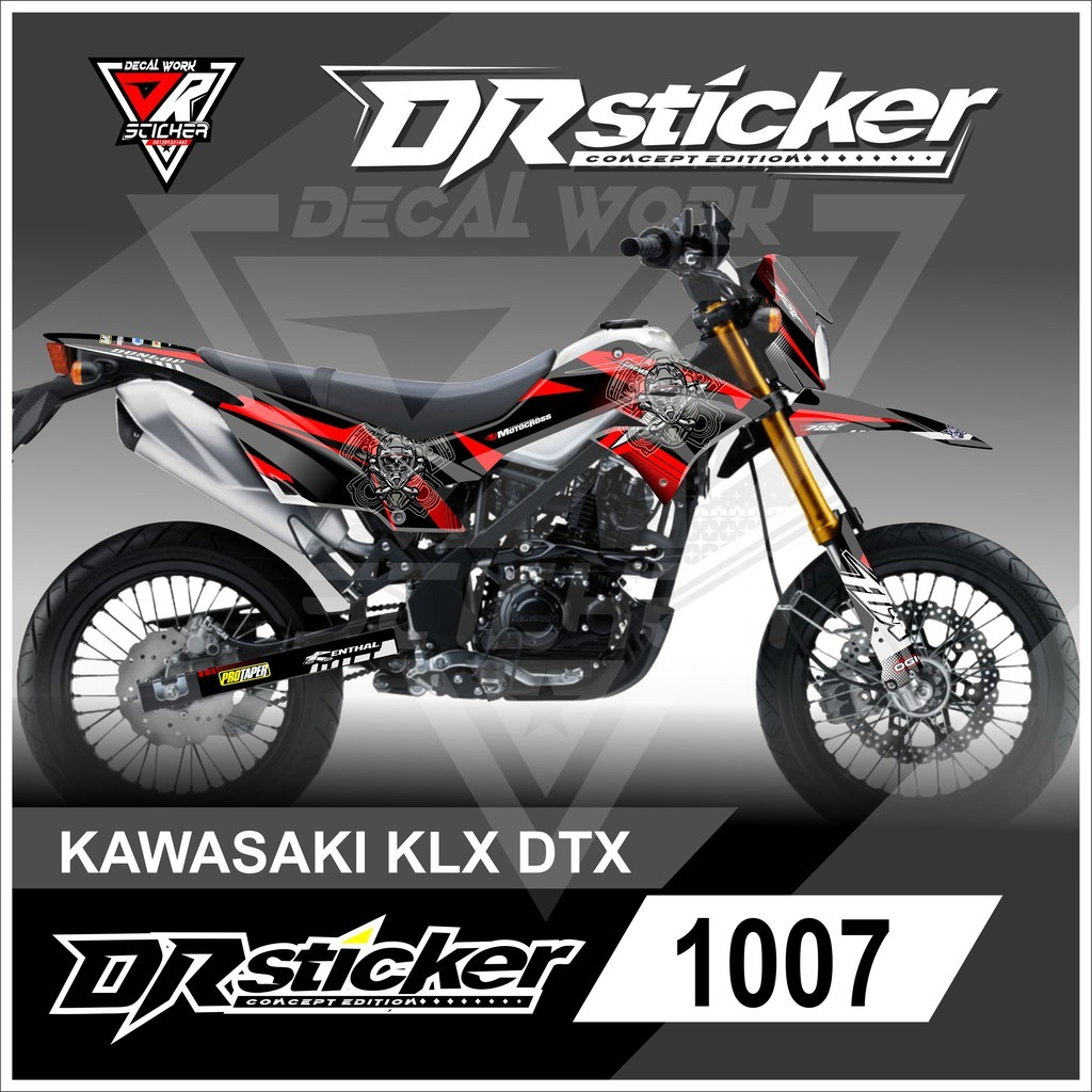 Jual 1007 Decal KLX Detracker Full Body - Decal KLX Desain Skull ...