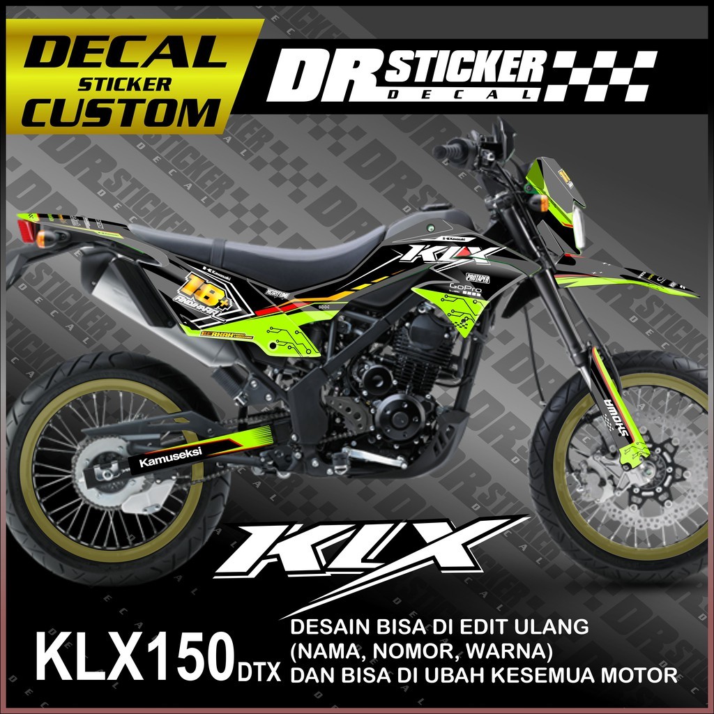 Jual Decal Sticker KLX 150 Dtacker Desain Suka2 Full Body Decal Sticker ...