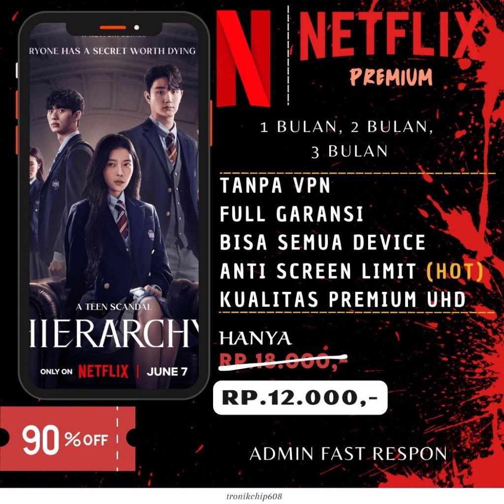 Jual [NFX] NETFLIIXX PREMIUM 1 BULAN RESMI UHD 4K 100% FULL GARANSI ULTRA HD DIJAMIN FULL ...