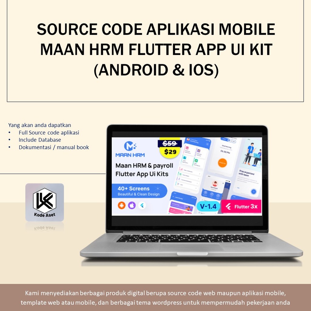 Jual SOURCE CODE APLIKASI MOBILE MAAN HRM FLUTTER APP UI KIT (ANDROID & IOS) | Shopee Indonesia