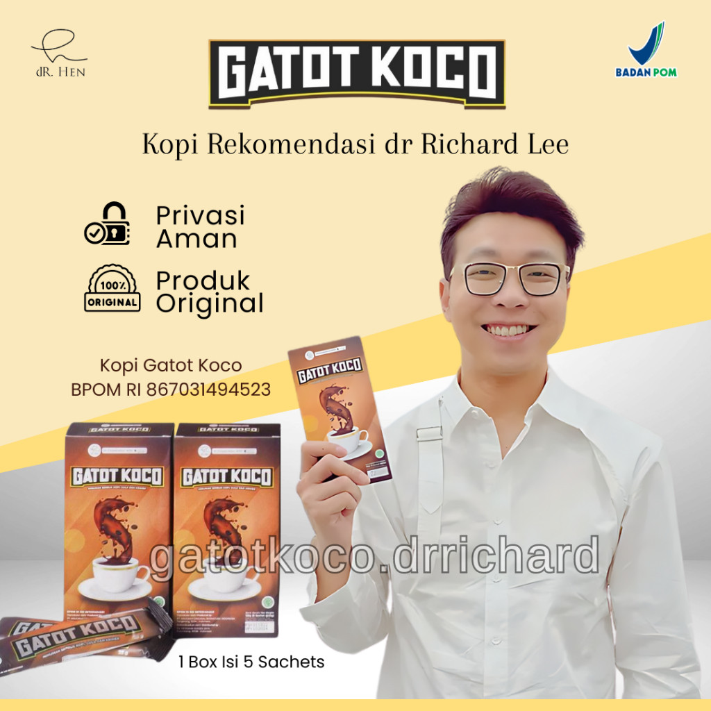 Jual Kopi Gatot Koco 1 box isi 5 Original 100% Asli GatotKoco dr Richard Original | Shopee Indonesia