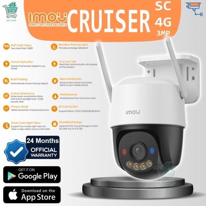 Jual HOMTON IMOU CRUISER SC 4G 3MP Resolution 2K CCTV Camera Smart ...