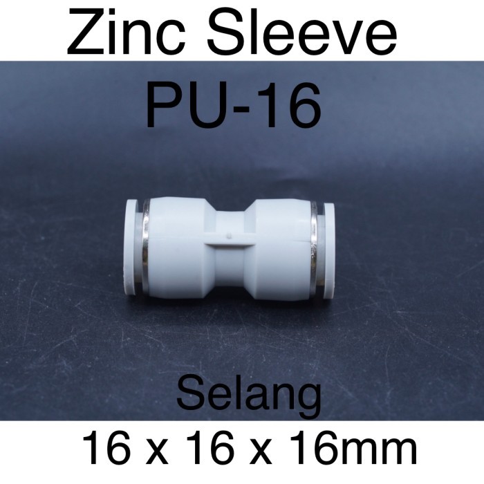 Jual PU-16 PU16 Konektor Pneumatik Fitting Zinc Sleeve Lurus Slip Lock ...