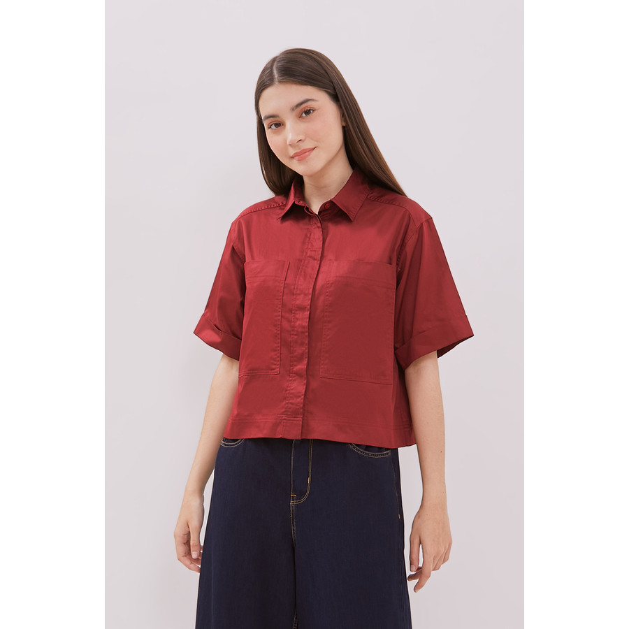 Jual MINIMAL - Dwei - Kemeja Oversize Pocket Wanita - Red | Shopee ...