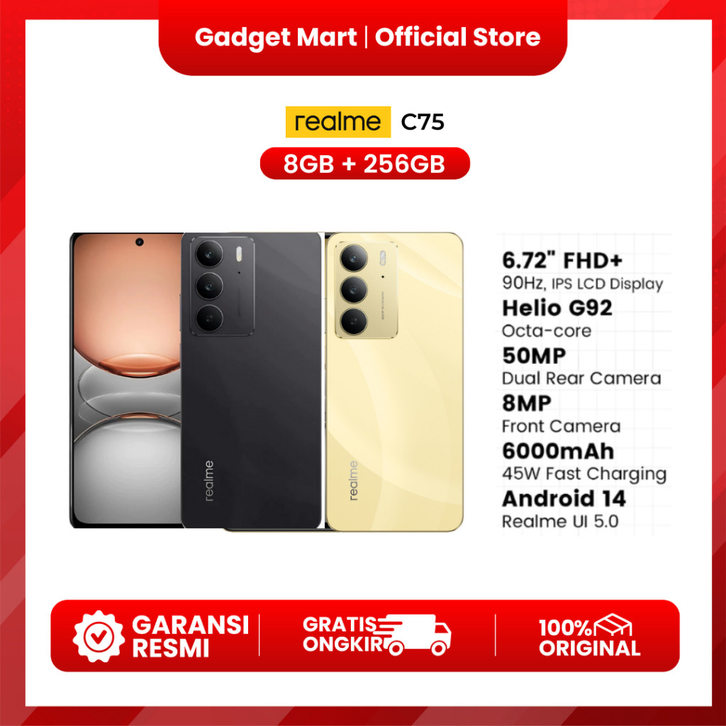 Jual REALME C75 8/128GB -Garansi Resmi | Shopee Indonesia