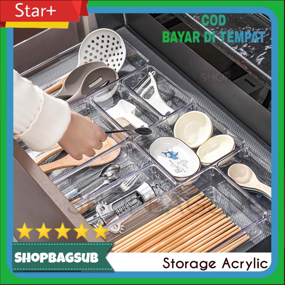 Jual Organizer Sekat Laci Acrylic Kotak Tempat Penyimpanan Serbaguna ...