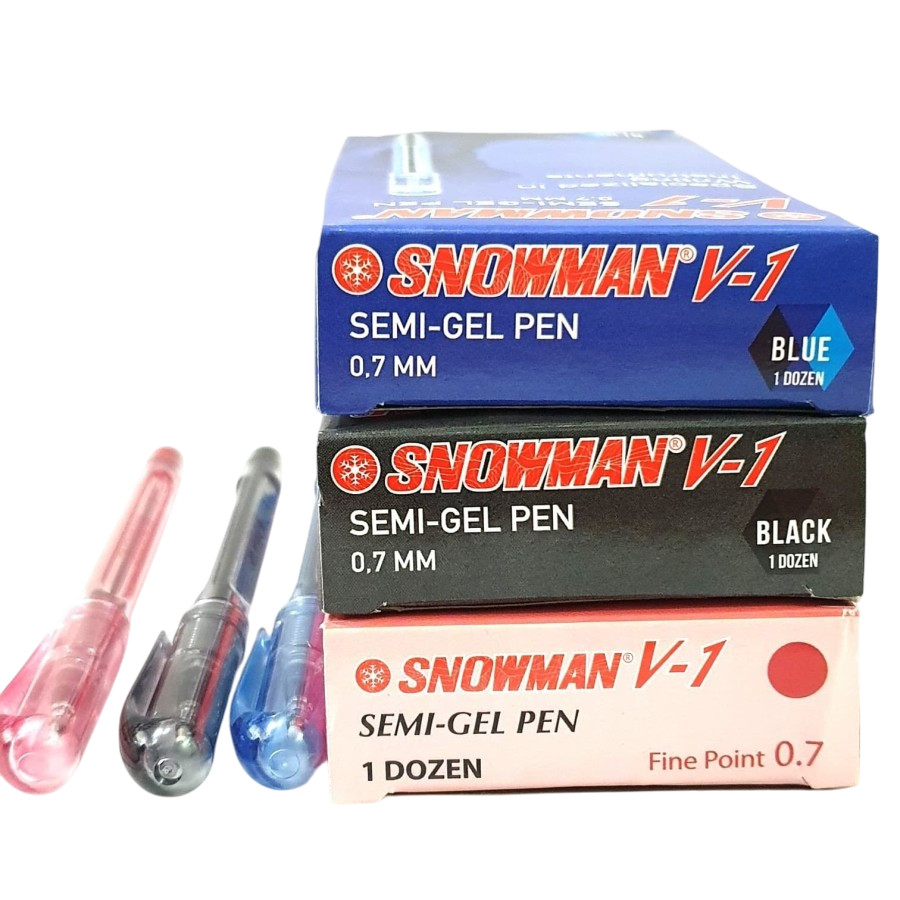 Jual Pulpen/Bolpen/Ballpoint Snowman V1 (MERAH/BIRU/HITAM) SemiGelPen 0 ...