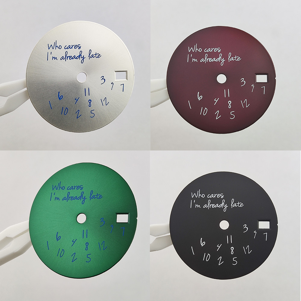 Jual 28.5mm nh35 Dial Watch Dial Watch Face who cares im already late ...