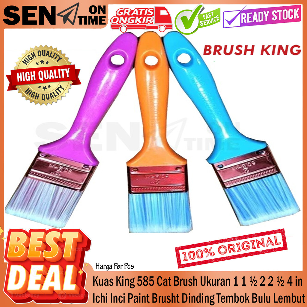 Jual Kuas King 585 Cat Brush Ukuran 1 1 ½ 2 2 ½ 4 Paint Brusht Dinding Tembok Dasar Ruang Bulu ...