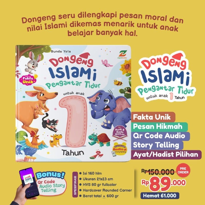 Jual Buku Cerita Anak | Dongeng Islami Pengantar Tidur Untuk Anak 1 Tahun | Ziyad Book | Shopee ...