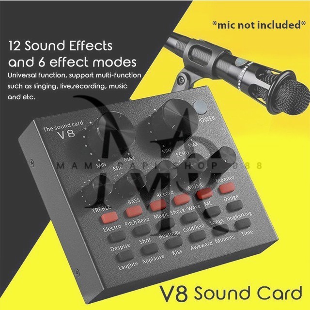 Jual Soundcard v8 Mixer External Soundcard V8 Audio Microphone Singing ...