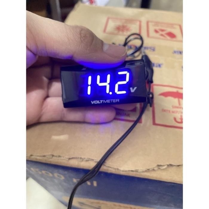 Jual volt meter atau voltmeter aki universal all motor led merah dan ...