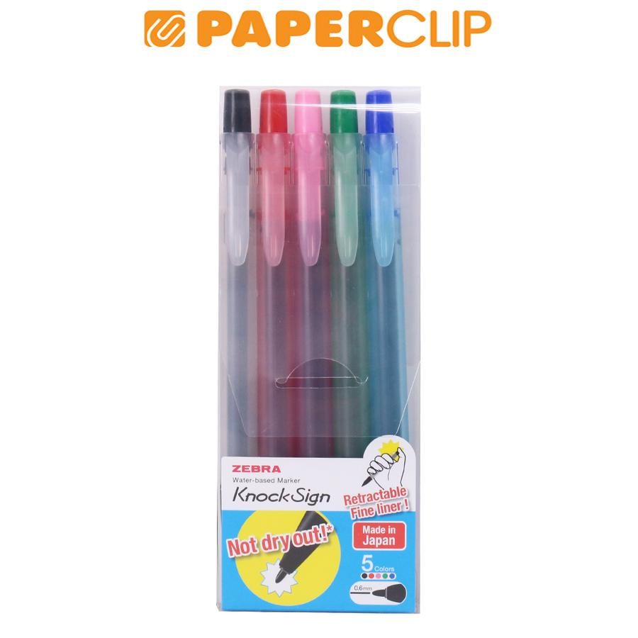 Jual SPIDOL / MARKER ZEBRA KNOCK SIGN FIB SET 5C | Shopee Indonesia