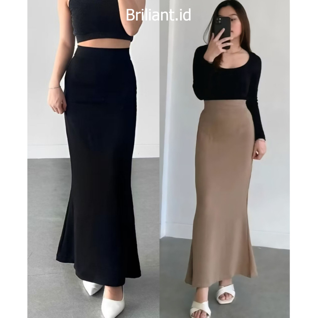 Jual Rok Span Mermaid Duyung Maxi Midi Wanita | Rok Slimfit Panjang ...