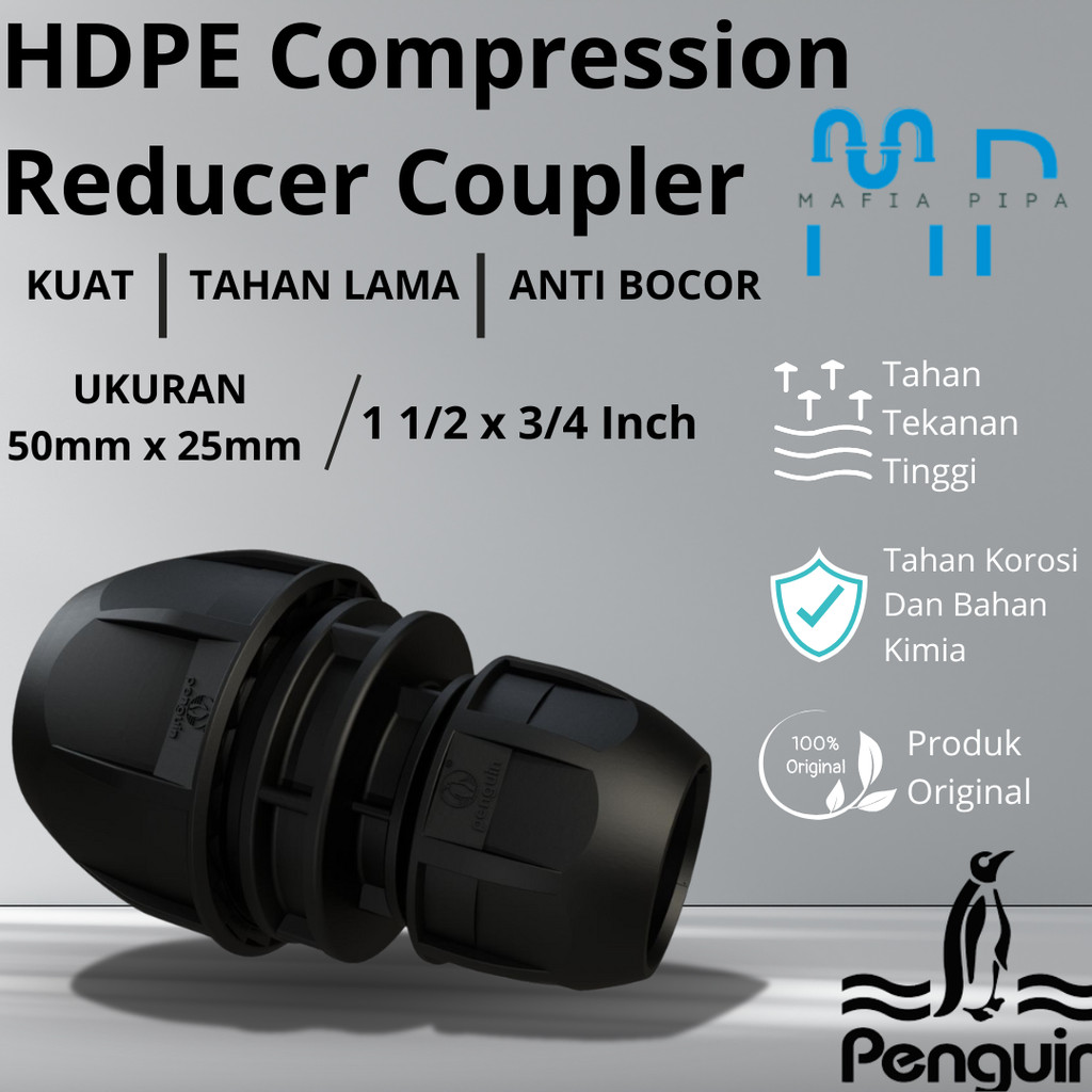 Jual Fitting HDPE Reducer 50mm x 25 mm Atau 1-1/2" x 3/4" Inch ...