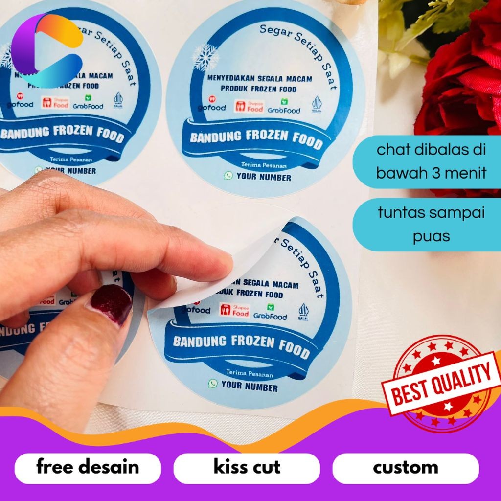 Jual Cetak INC 9-15 Sticker Label Kemasan Vinyl Stiker Makanan Anti Air ...