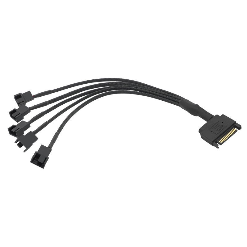 Jual SATA to 3 Pin 4 Pin Fan Sleeved Power Splitter Cable Adapter,15Pin ...