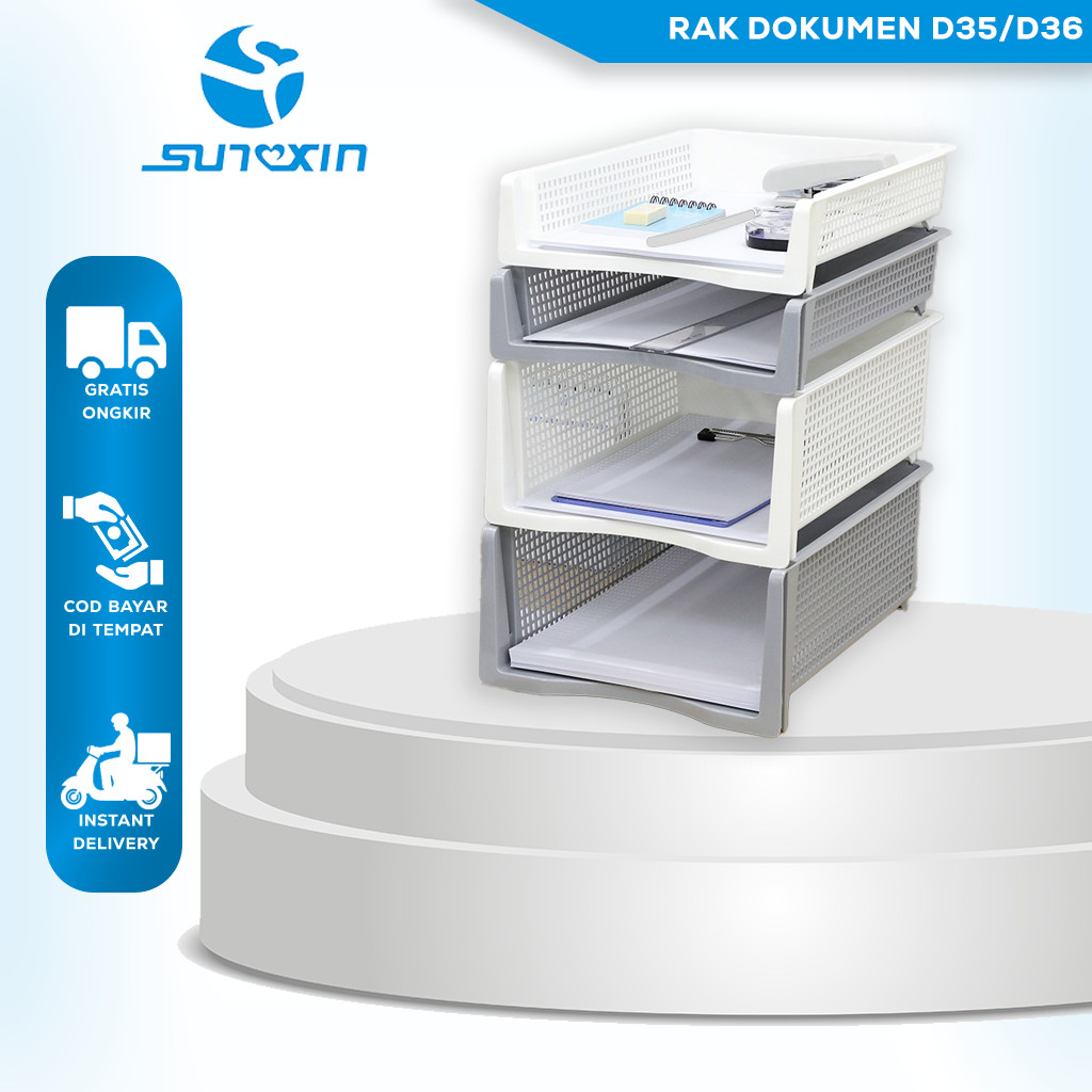 Jual SUNXIN Rak Dokumen Kertas D35/D36/ Rak Susun / Stationary Plastik ...